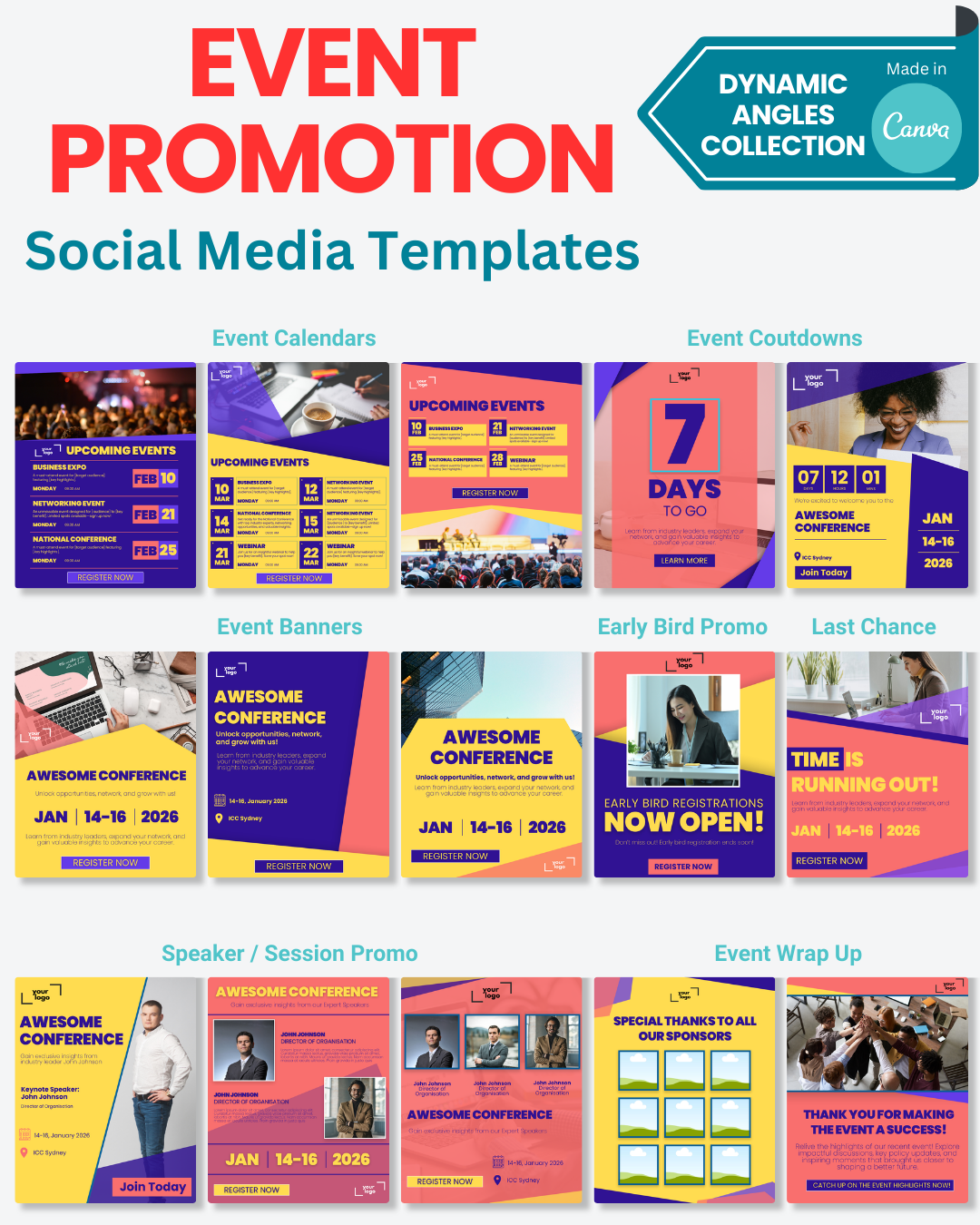 Event Promotion Templates | The Dynamic Angles Collection
