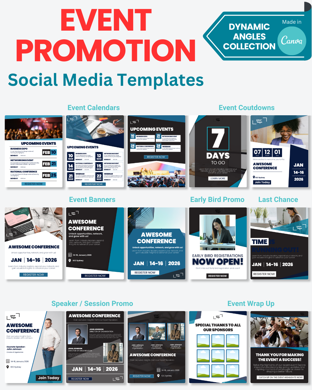 Event Promotion Templates | The Dynamic Angles Collection