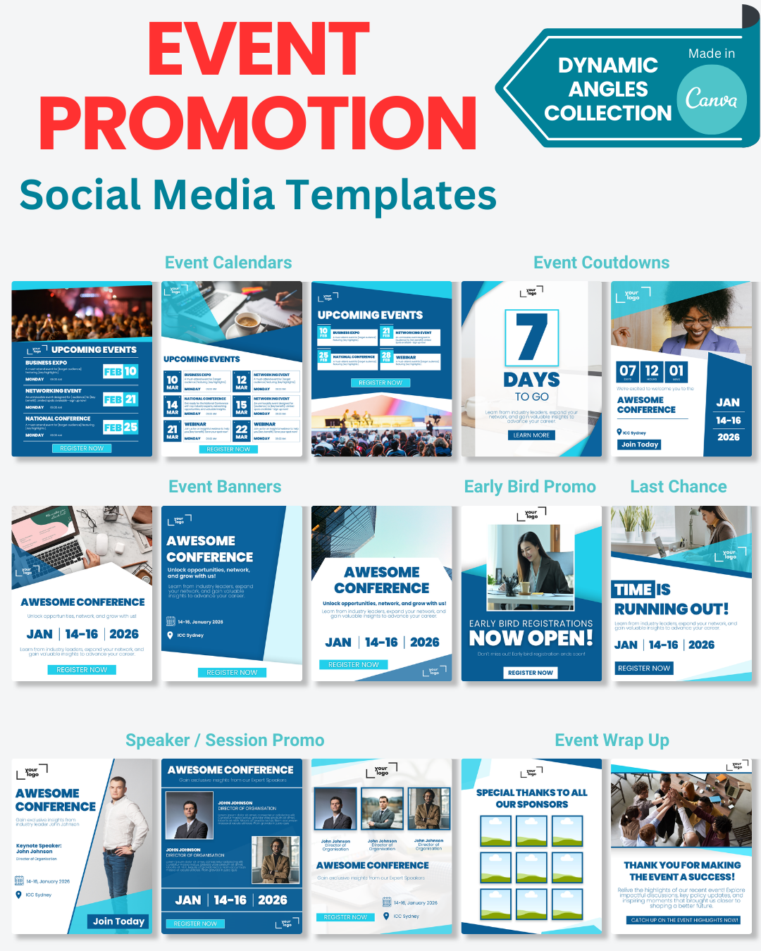 Event Promotion Templates | The Dynamic Angles Collection
